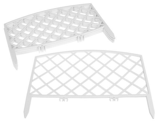 Декоративное ограждение для сада и огорода, 35 ? 220 см, 5 секций, пластик, белое, ROMANIKA,