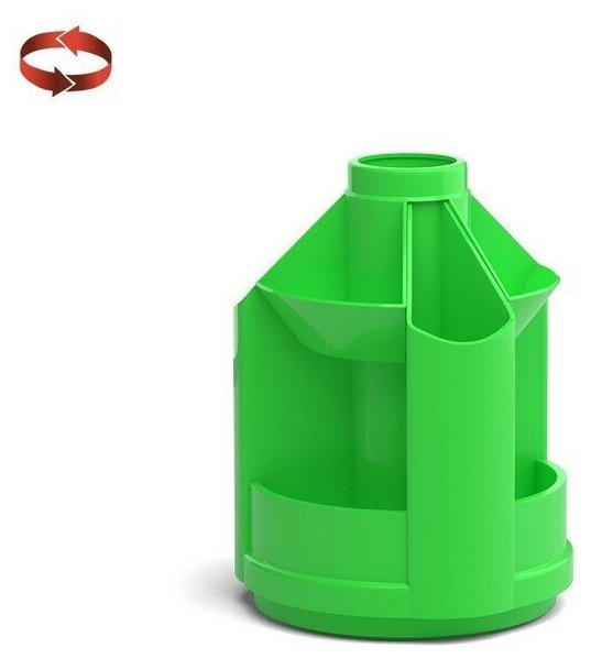 Подставка настольная пластиковая вращающаяся ErichKrause Mini Desk, Neon Solid, зеленый