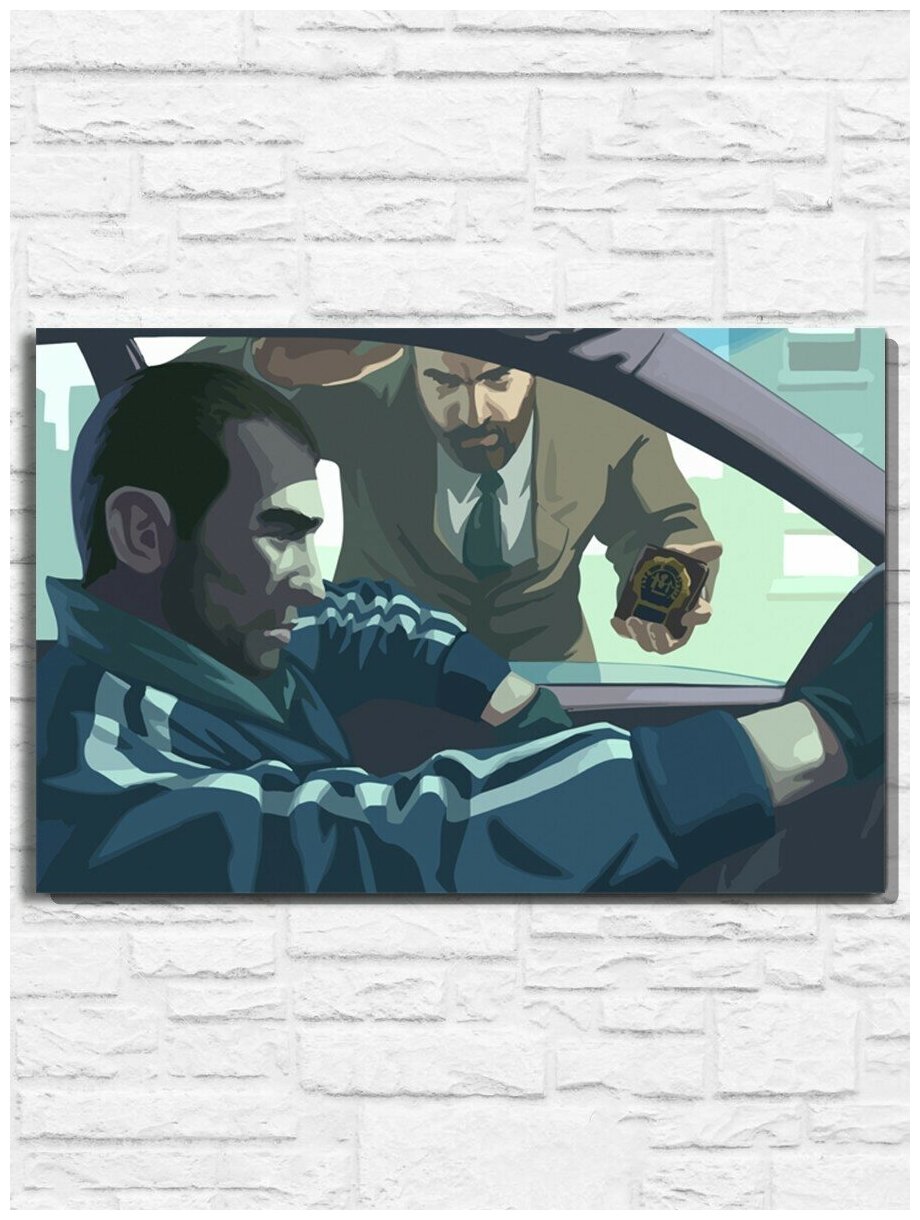 Картина по номерам на холсте Игра Grand Theft Auto (PS 5, PS 4, PS 3, Xbox 360, Xbox ONE, PC, ios) - 9430 Г 60x40