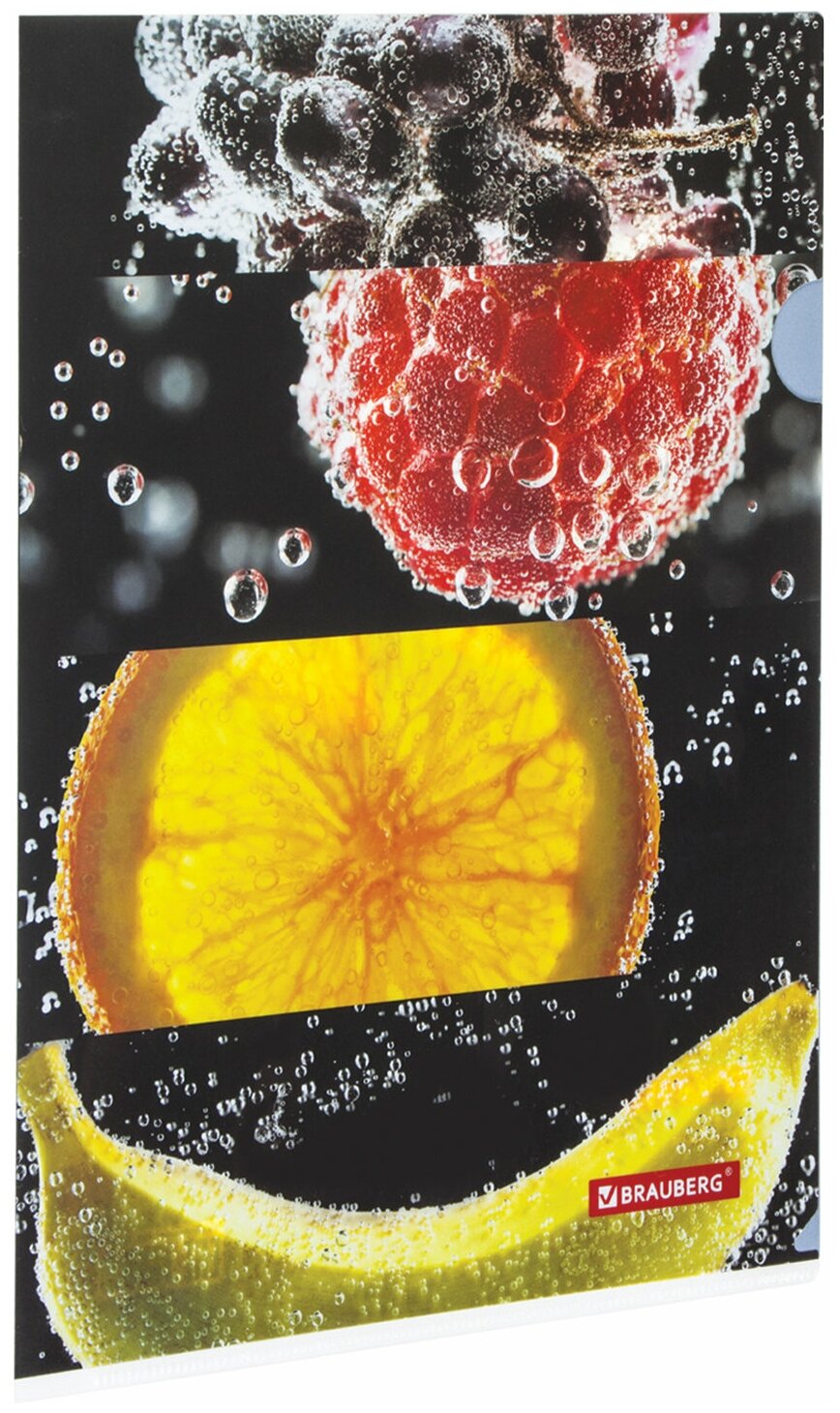 Папка-уголок BRAUBERG «FRESH ZONE», А4, 150 мкм, цветная печать, 228035