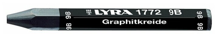 Мелок графитовый шестигранный Lyra Graphite Crayons, нерастворимый, 12 мм 9В , пр-во Германия