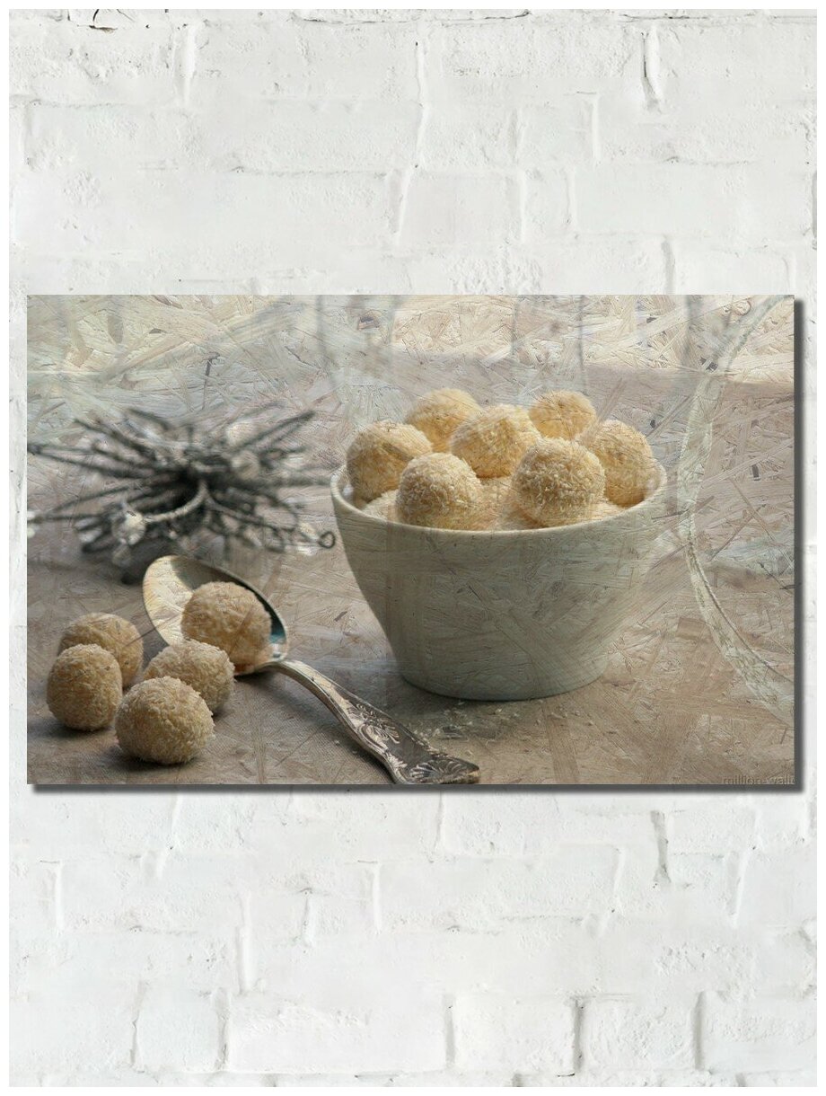 Картина интерьерная на рельефной доске Разное Еда (клубника, авокадо, блины, food, bar, drinks) - 4078