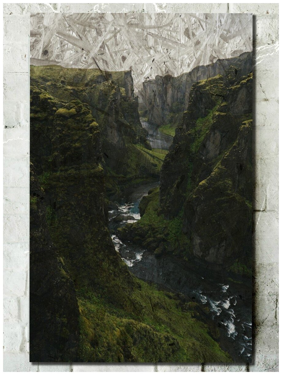 Картина интерьерная на рельефной доске Достопримечательности (исландия, рейкьявик, скандинавия, интерьер, доски, бар) - 4705