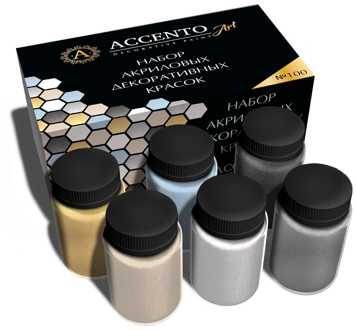 Набор акриловых красок для творчества 6*75г №100 TM ACCENTO ART