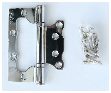 Петля универсальная без врезки Lockly ПБВ 100*75*2,5 CP Хром (2 шт. комплект)