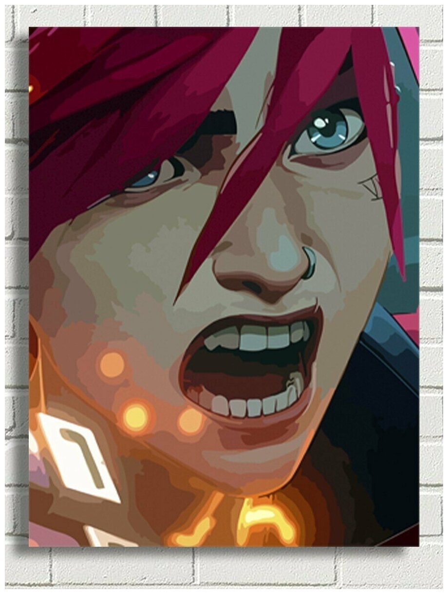 Картина по номерам мульфильм Arcane (Вай, Паудэр, Джинкс, LOL, Лига Легенд) - 8091 В 30x40