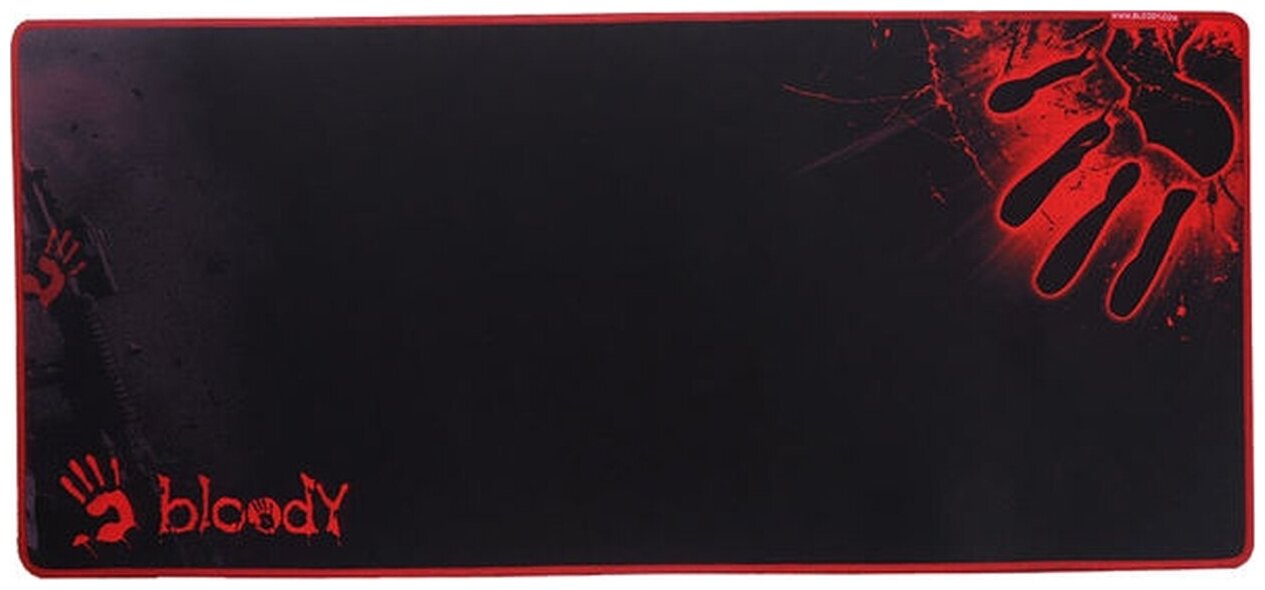 Игровой коврик для мыши 80х30 см Bloody, черный, красный