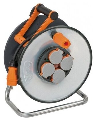 9191250100 Brennenstuhl professionalLINE удлинитель на катушке 25м, 4 розетки, сталь, IP44