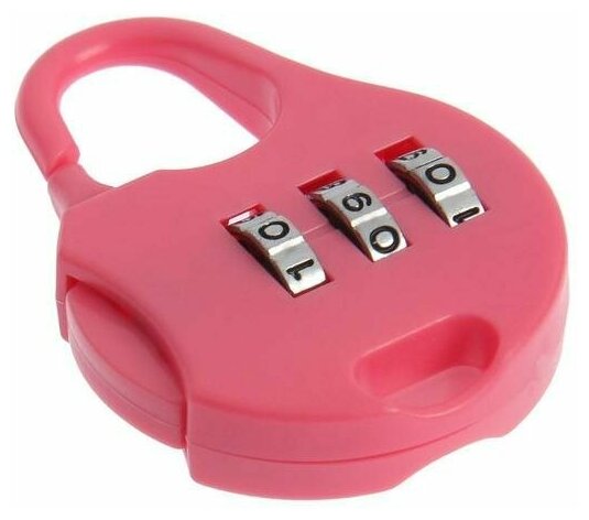 Замок навесной кодовый тундра ZK021, цвет насыщенно-розовый, 6969731