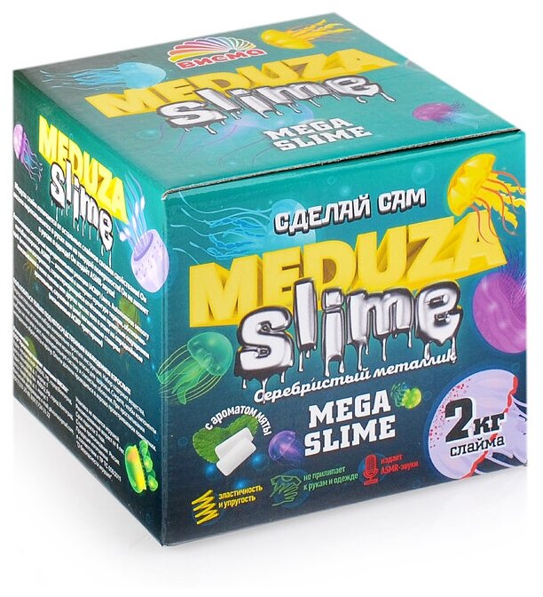 Набор для опытов и экспериментов "Медуза слайм" Серебристый металлик"
