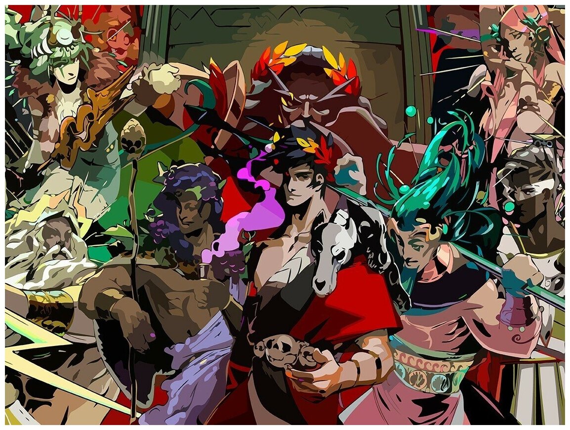 Картина по номерам на холсте Игра Hades (Аид, Боги, Мифология, Никта, Загрей, Зевс) - 8051 Г 30x40