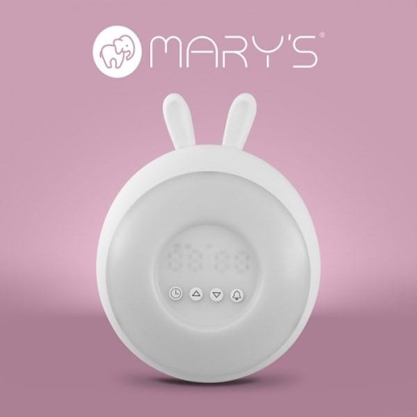 Настольный светильник Mary's Кролик, будильник и ночник для детей, белый