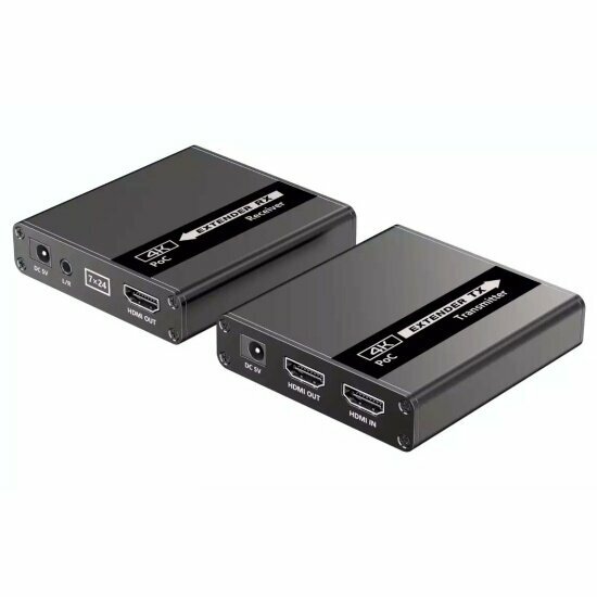 Удлинитель HDMI, 4K, CAT6/7 до 70 метров, проходной HDMI, PoC Lenkeng LKV223P