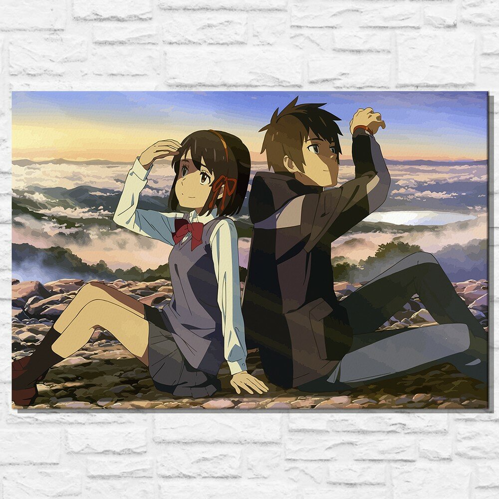 Картина по номерам на холсте аниме твоё имя (anime Kimi no na wa) - 15105 Г 60x40