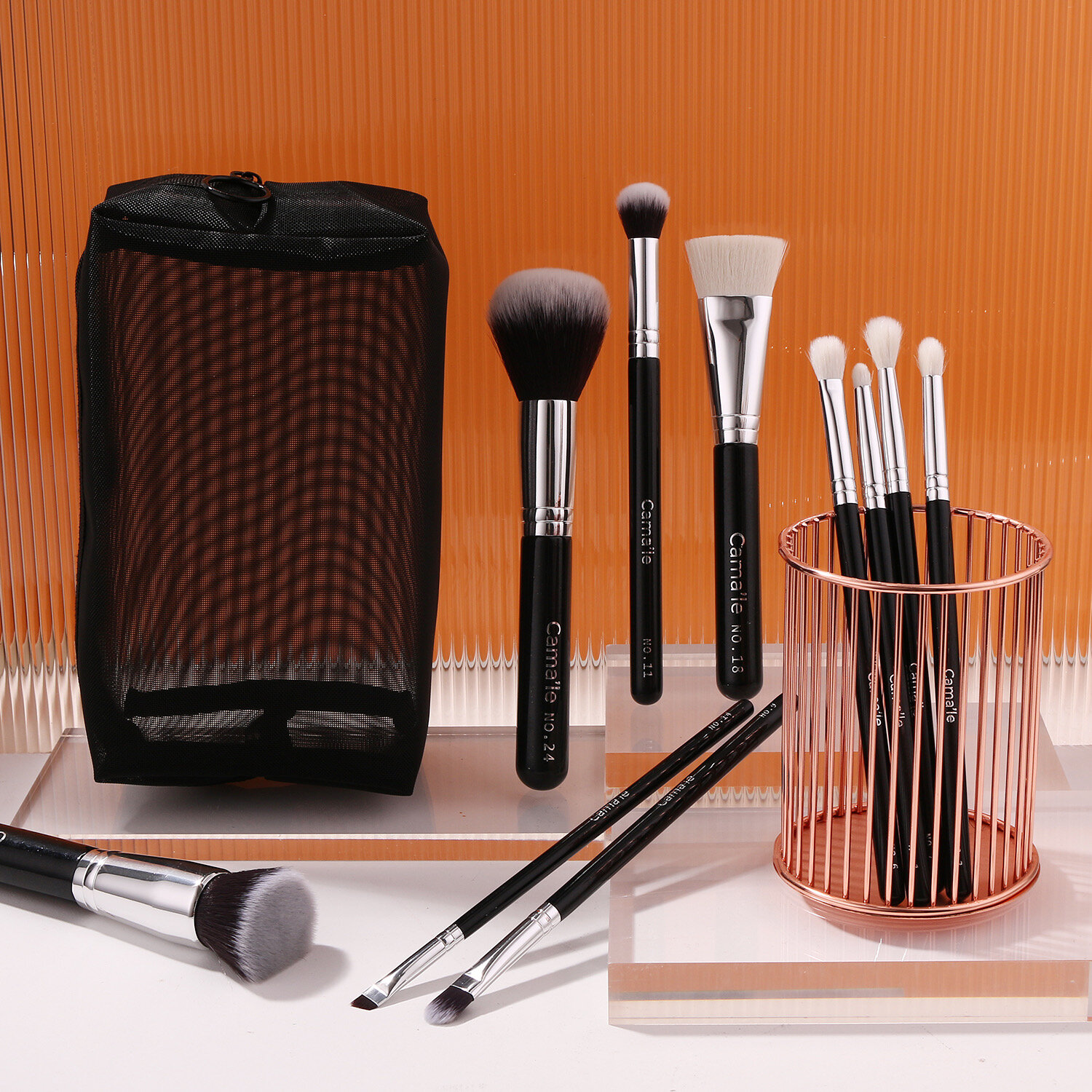 Набор кистей для макияжа К4 из 10 штук с косметичкой