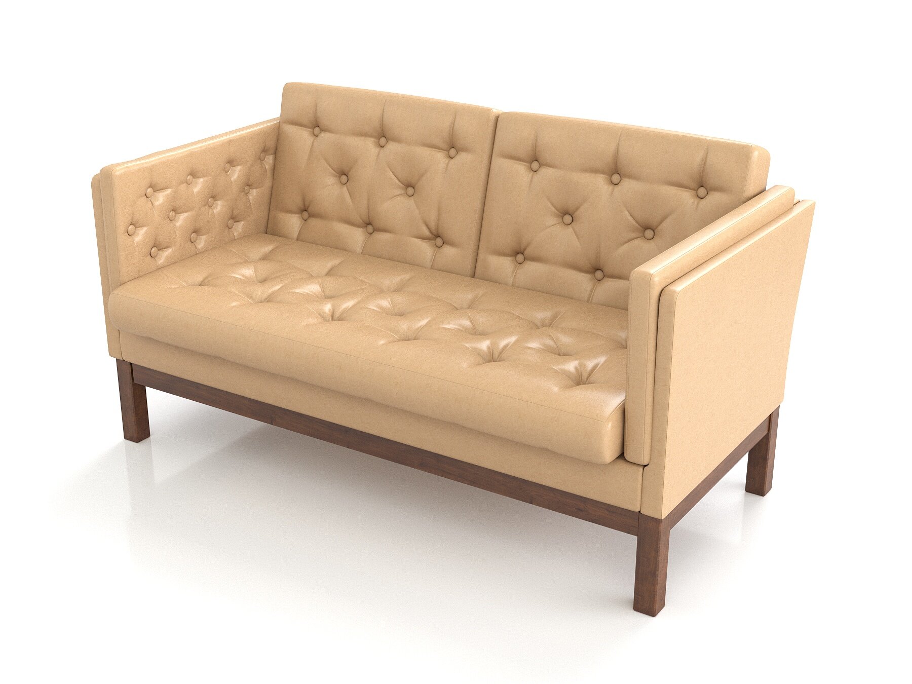 Мини диван Arsko Айверс-М бежевый, экокожа, в гостиную, в прихожую, на балкон, скандинавский лофт