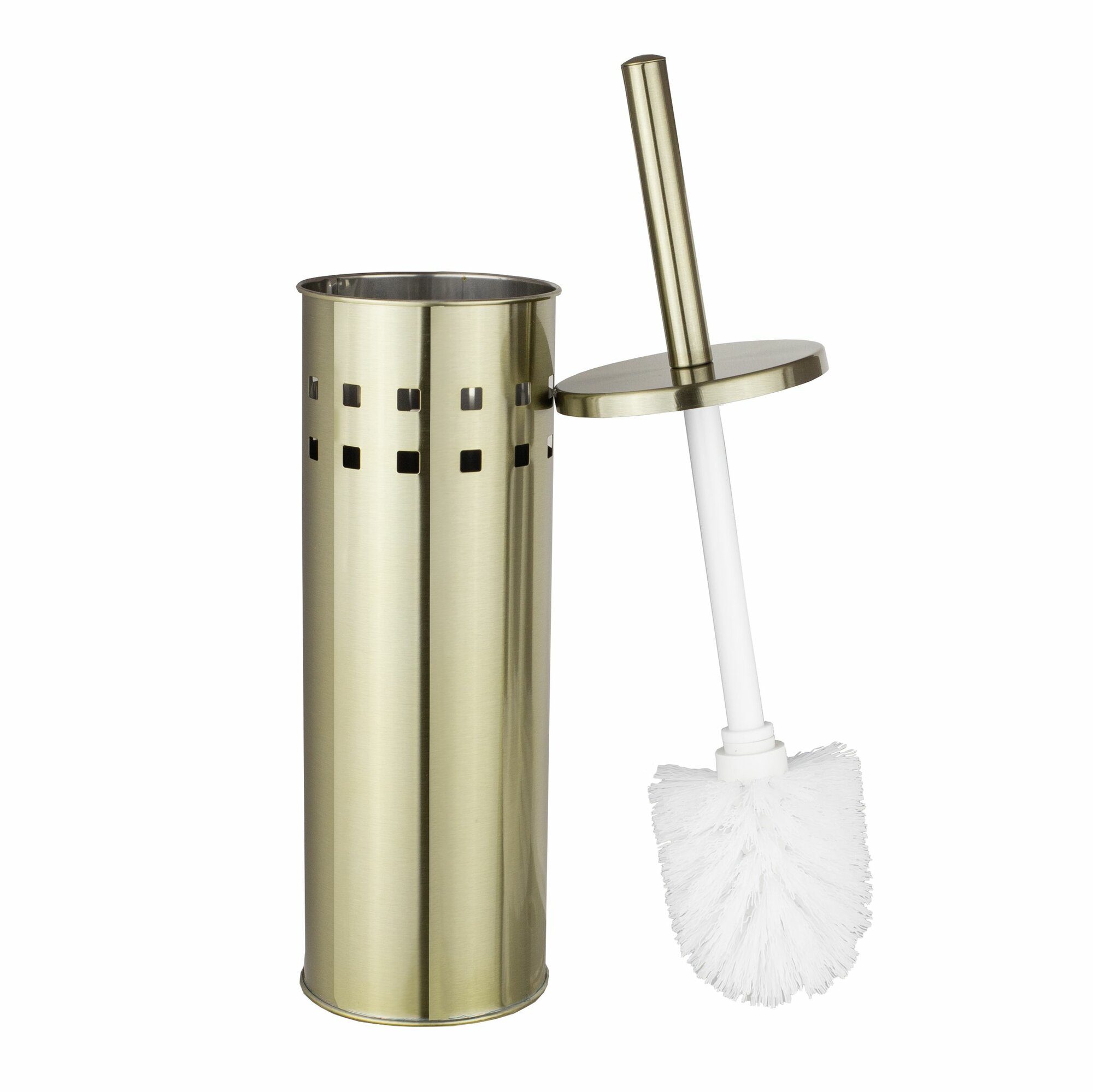 Ершик для унитаза напольный с крышкой из нержавеющей стали, Potato