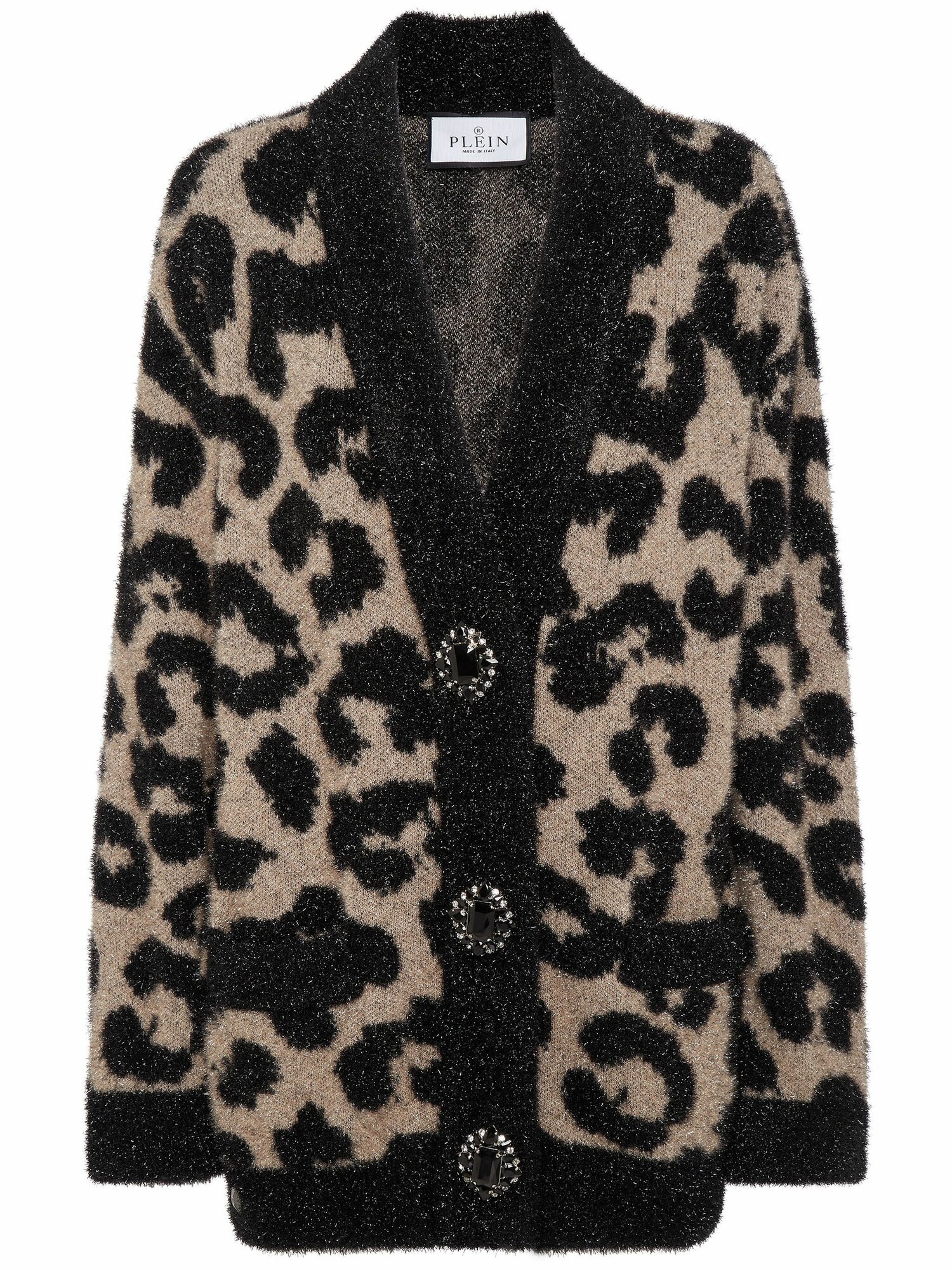 Кардиган PHILIPP PLEIN Leopard-print lurex cardigan
