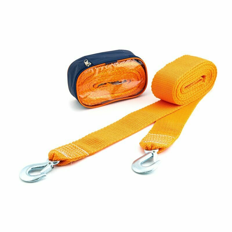 Буксировочный трос рострос 10 т 2 крюка, 5 метров, в сумке, 187125СС