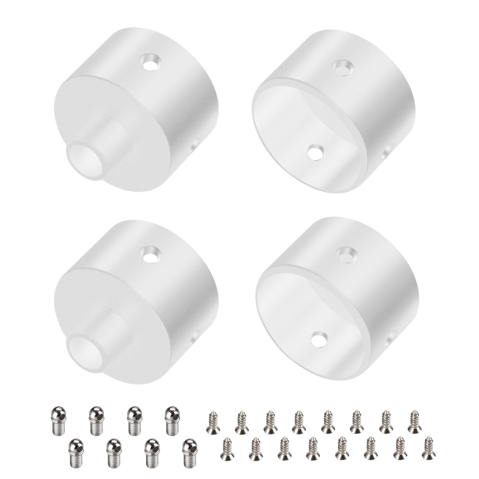 Заглушка для профиля для светодиодной ленты Arlight Заглушка WPH-FLEX-D22-360deg WHITE ALU с отверстием (Arlight, Металл)