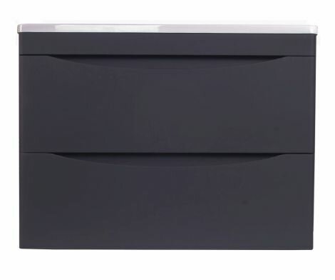 Тумба с раковиной Style Line Бергамо мини 70 (2 ящ.) подвесная Люкс антискрейтч черный, PLUS