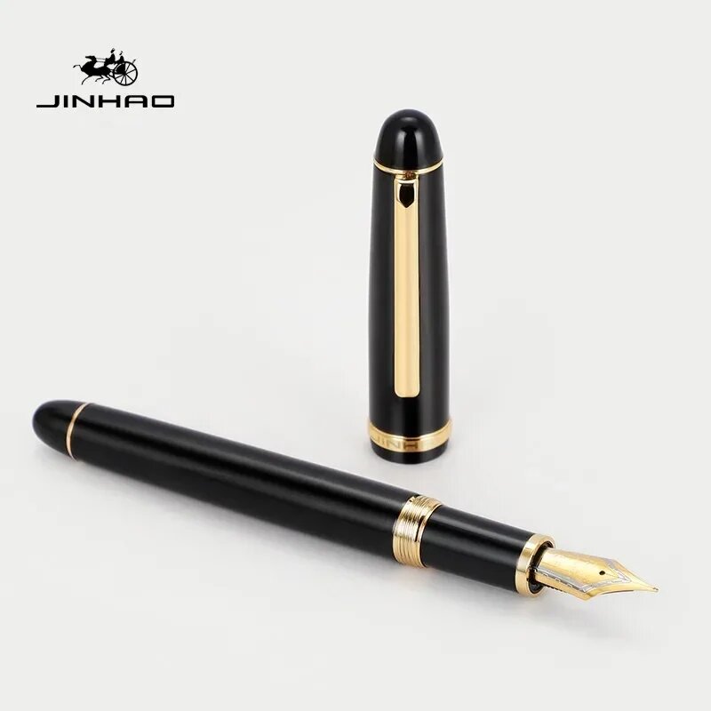 Перьевая ручка JINHAO X350 черная с золотым покрытием EF