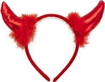 Ободок, Рожки Чертенка, Красный, металлик, 1 шт.