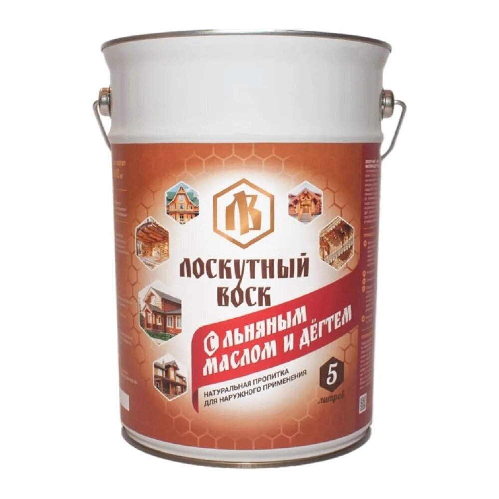 Лоскутный воск с льняным маслом и дегтем 5л ЛМД0500, 3 в, Долговечное