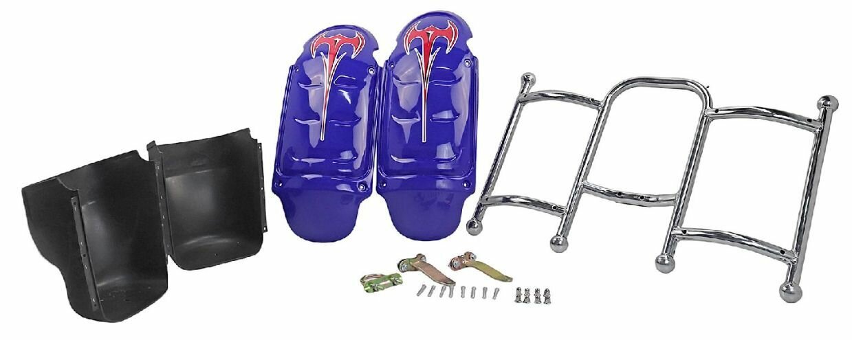 Дуга безопасности с цветн. бардачками (карманами) "Hunter" синяя (дуга+2цв. щитка+2кармана+крепеж)