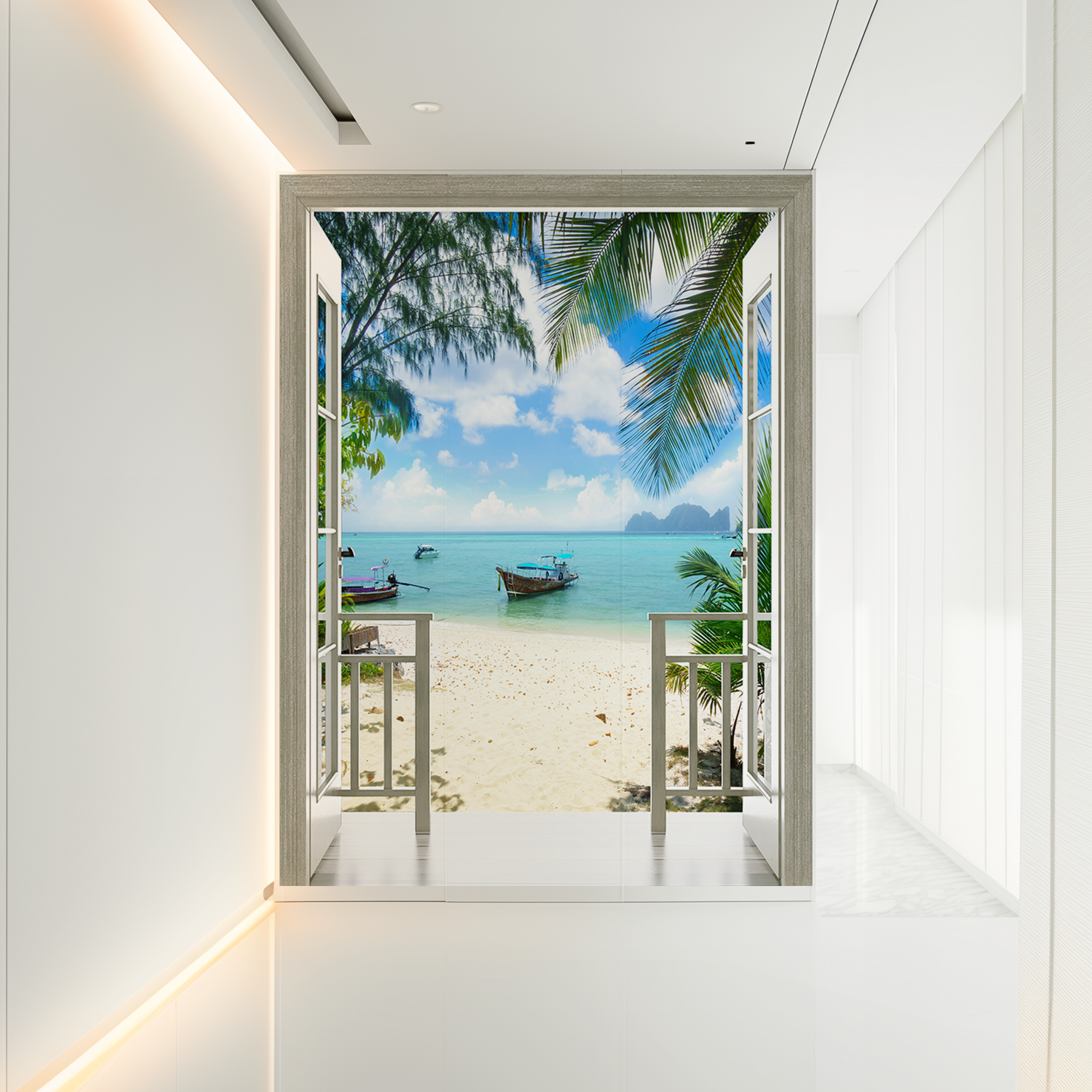 Фотообои 3д на стену "Терраса", флизелиновые 200х270 см на кухню, спальню, зал