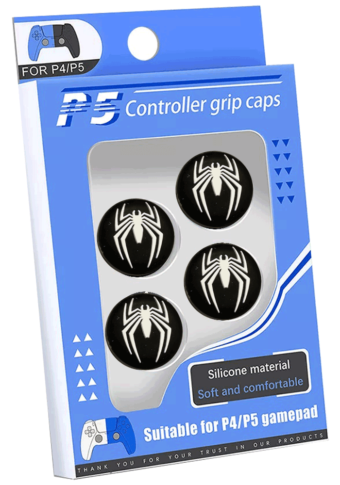Силиконовые накладки на стики геймпада Sony PlayStation PS4/PS5/Xbox [Spider-Man Black]