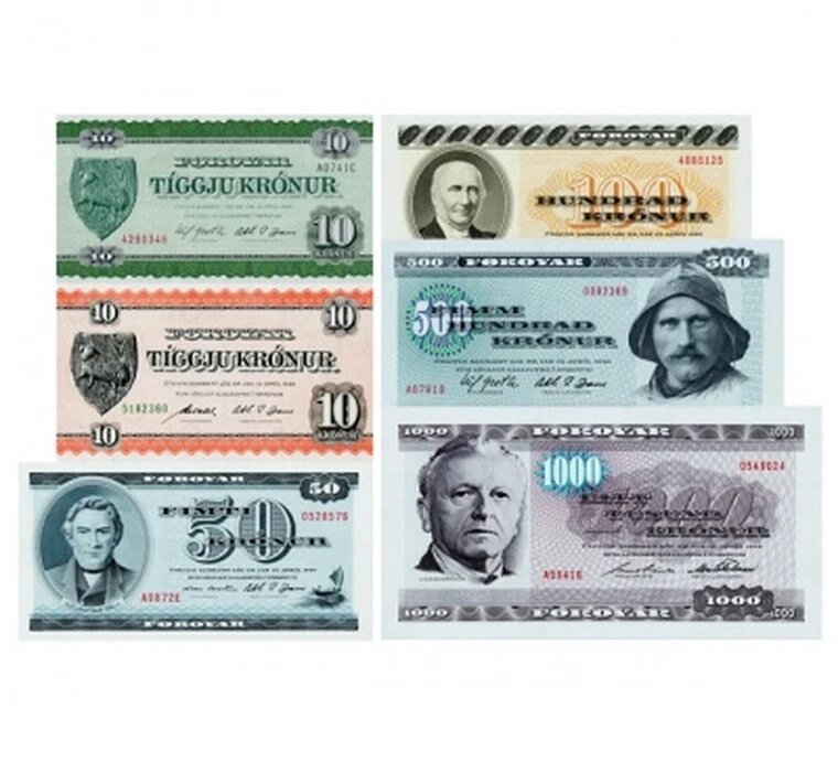 Исландия 10-1000 крон 1949 года, набор 6 копий сувенирная копия, банкноты и купюры редкие коллекционные