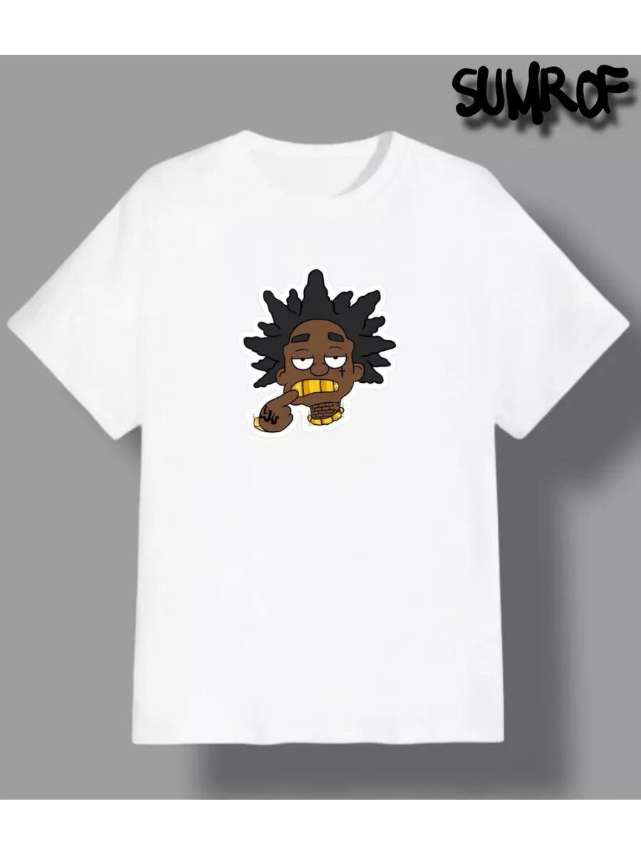 Футболка негр с золотыми зубами