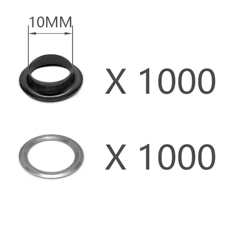 Металлические люверсы оптом 8 мм 10 мм 12 мм 14 мм 10mm-black