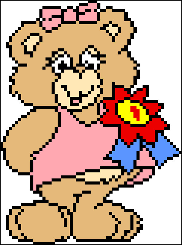 Набор для вышивки для начинающих № 061 "Мишка с медалью", рисунок на канве AIDA, 18x20 см, мулине