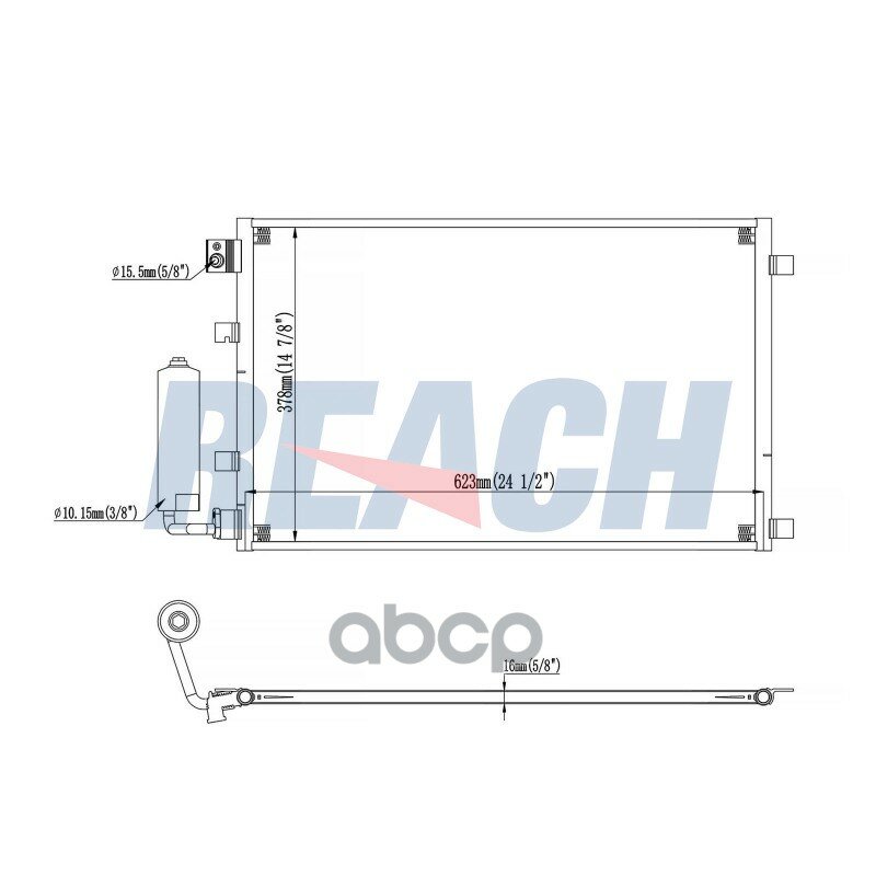 Радиатор кондиционера NISSAN QASHQAI 2.0 2007-2014 REACH арт. 1309879PD