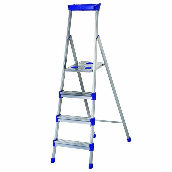 Стремянка Nika См4, широкие ступени, высота до рабочей площадки 845 мм, 4 ступени