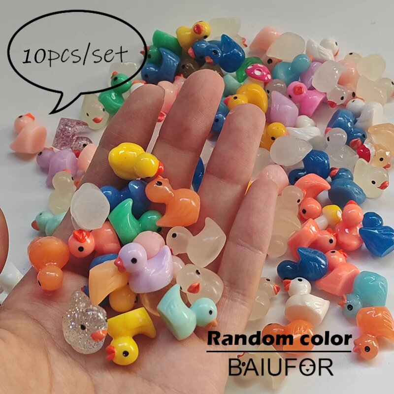 Мини-фигурки уток BAIUFOR, набор 10 шт, разные цвета