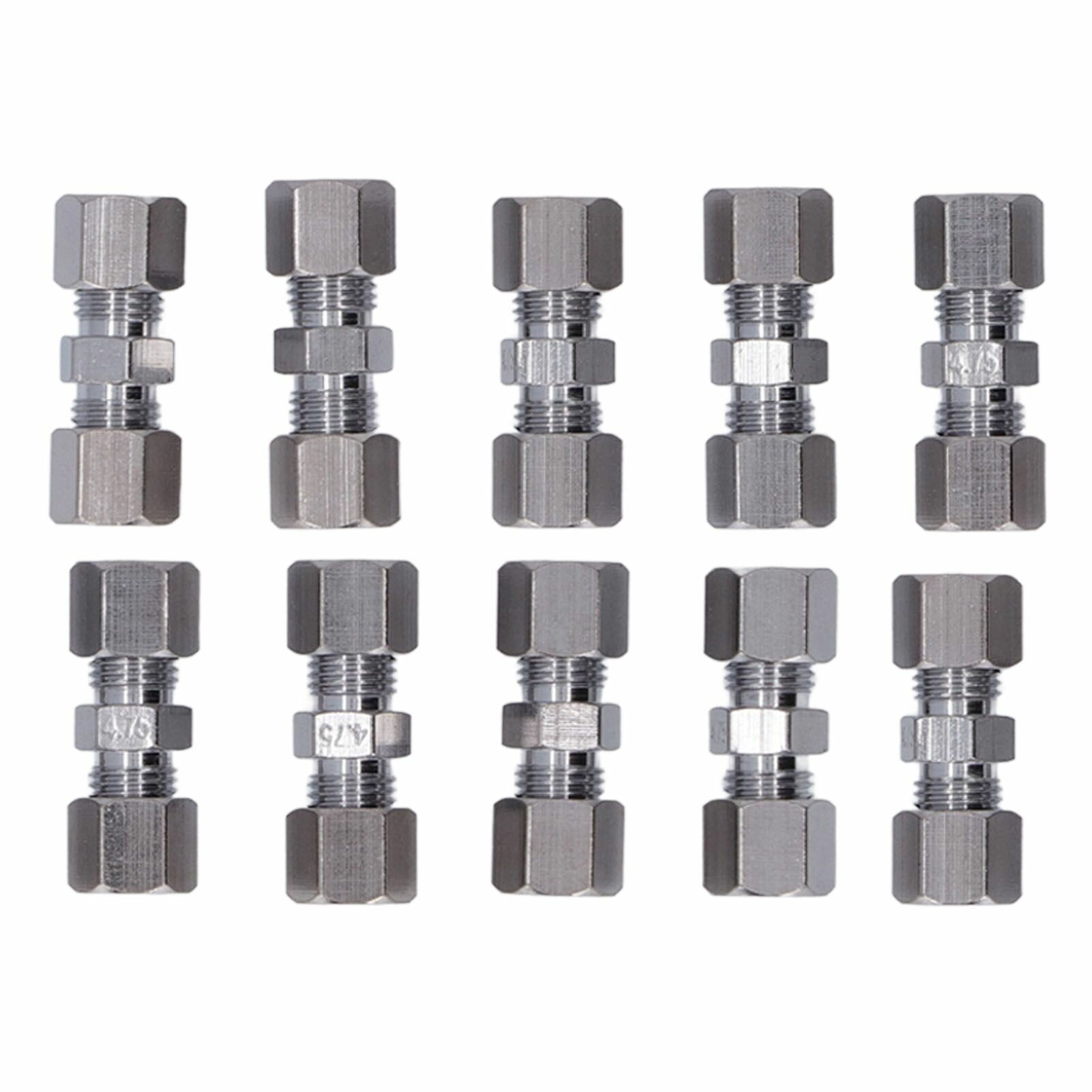 Хромированные соединители тормозной магистрали 4,75 мм, 10 шт. медные фитинги для фитингов тормозной трубки, хромированная латунь для трубки диаметром 4,75 мм