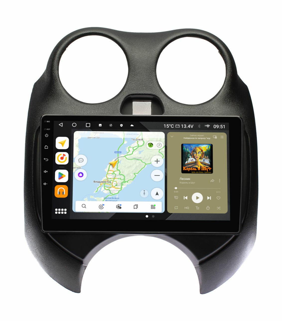 Магнитола Nissan March 2010+ / 9 дюймов, 4/64GB, 8 ядер, DSP, 4G, Android 10 / Wide Media