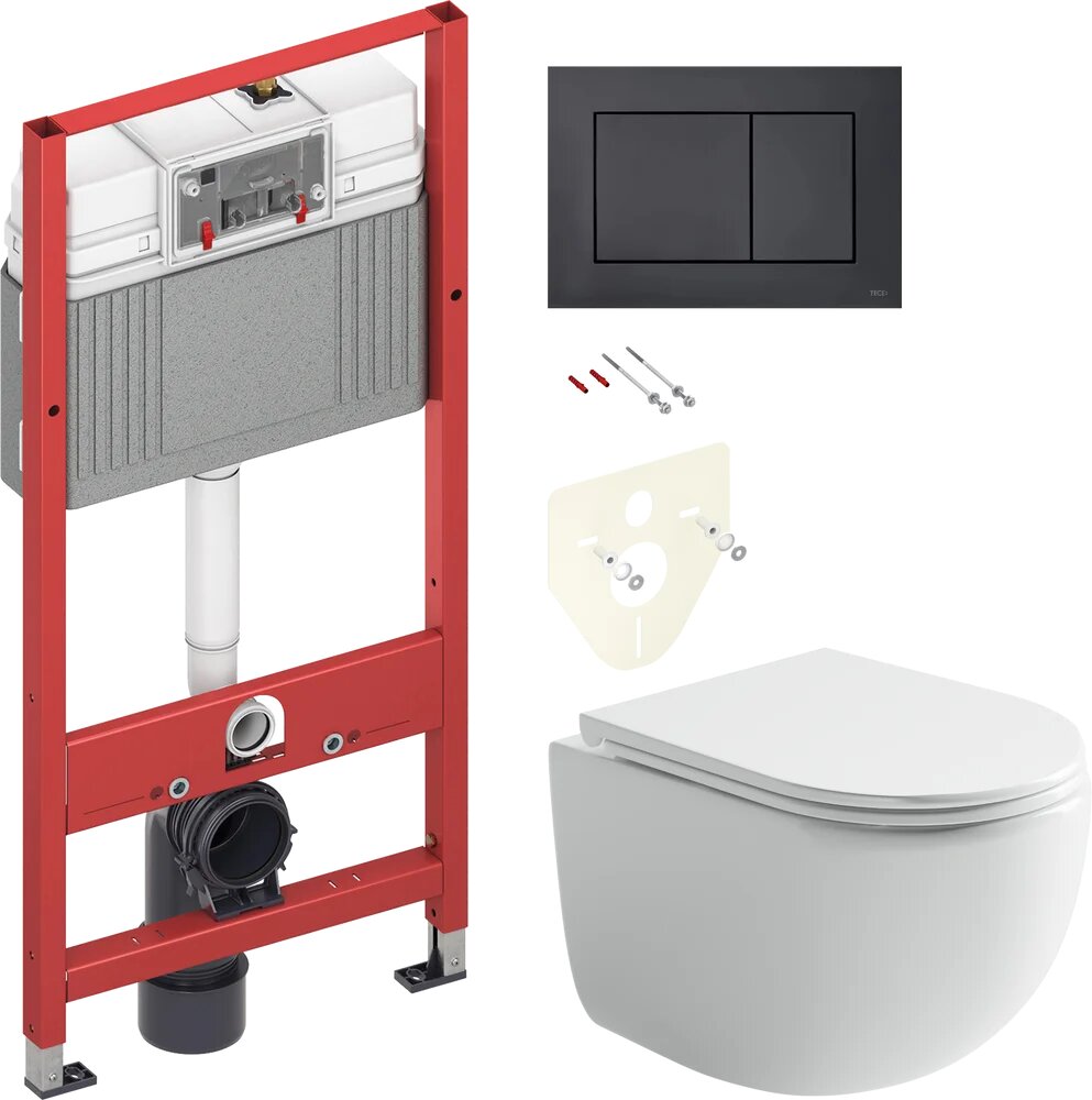 Комплект 2 в 1 Унитаз подвесной Ceramicanova UP CN4007 / Инсталляция с кнопкой TECE Now 9400414