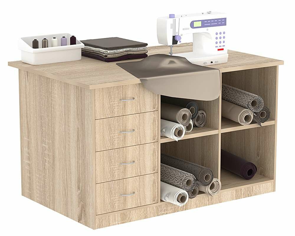 Стол для тканей №1-Л (левосторонний), Дуб сонома. Производство товара - компания ТОБ.