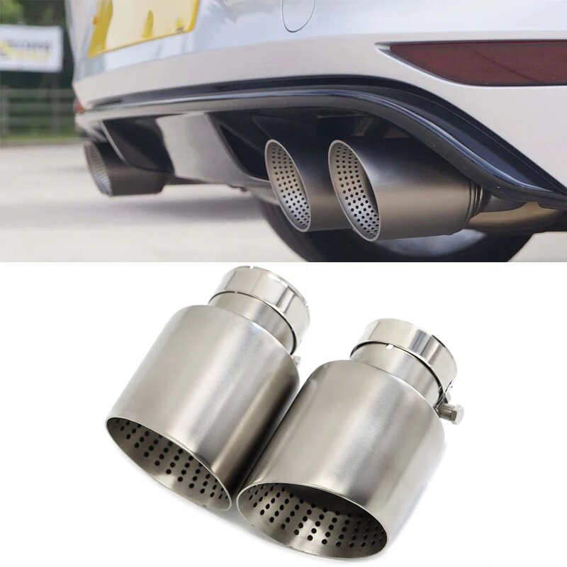 1 шт. матовый автомобильный выхлопной наконечник из нержавеющей стали, универсальный наконечник выхлопной системы для VW GTI MK7 Golf7, насадка 60 мм, 63 мм, наконечник глушителя, ID60MMOD101MM