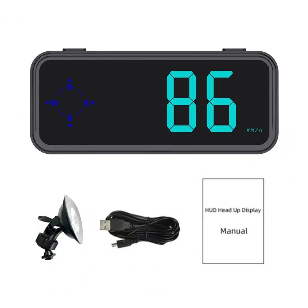 Мини-светодиодный цифровой спидометр GPS Автомобильный HUD Проекционный дисплей MPH/KMH Универсальный GPS-модуль для ускорения и тестирования торможения, A