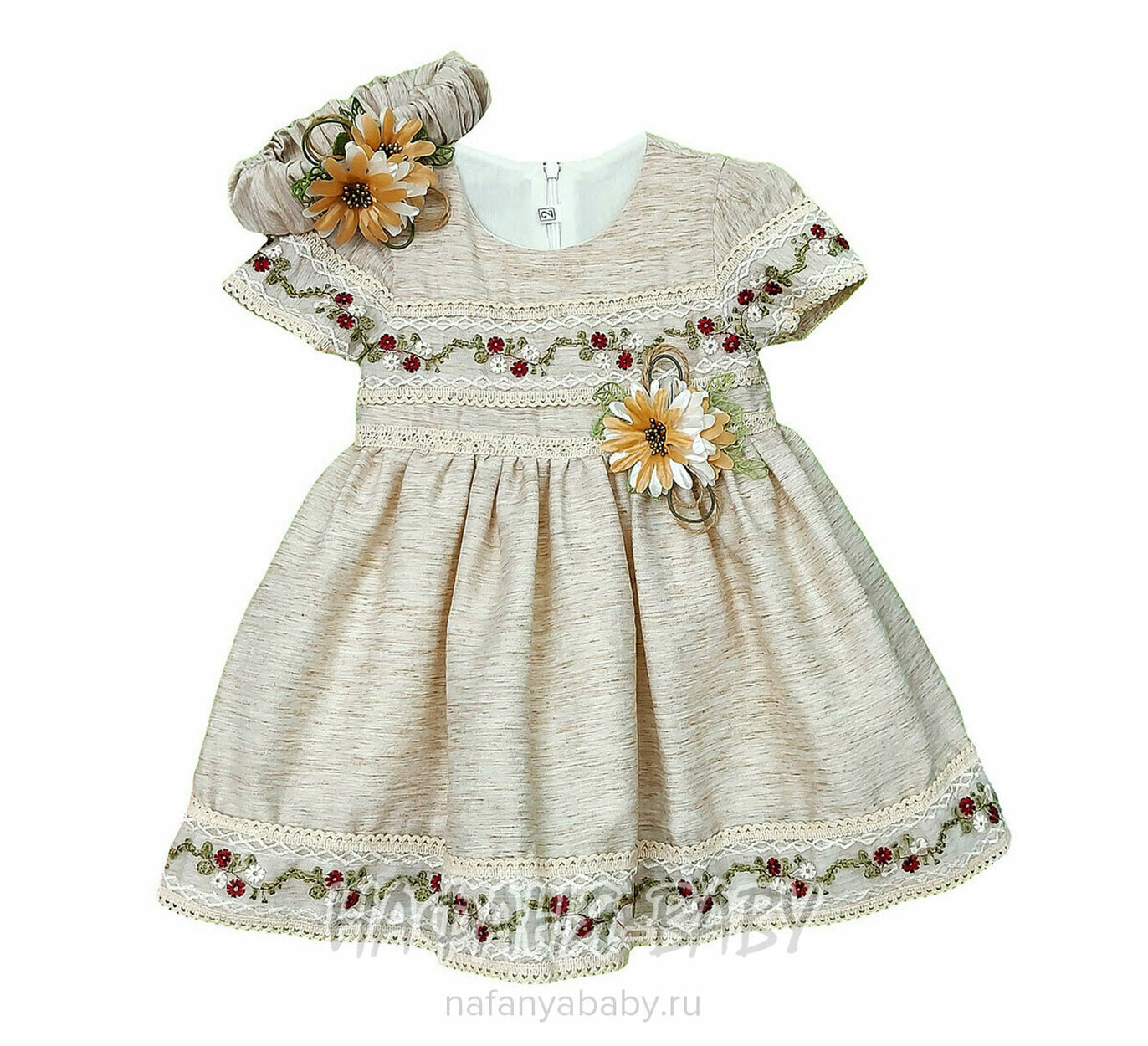 Платье Детское нарядное платье и повязка на голову для девочек, комплект