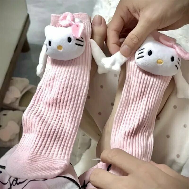 Плюшевые носки Hello Kitty Sanrio, текстиль, для мальчиков и девочек, 1 шт