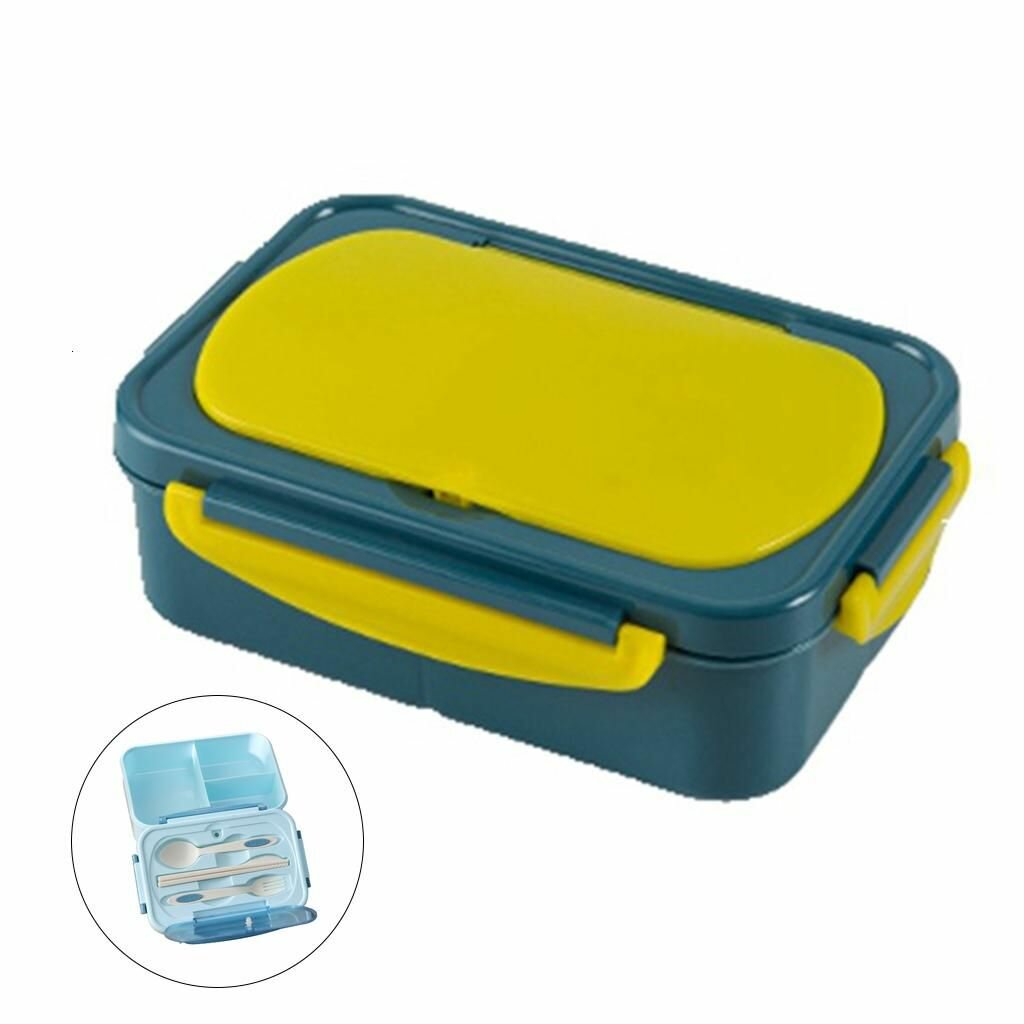 Портативный термоланчбокс из нержавеющей стали/ПП для микроволновки, Темно-зеленый