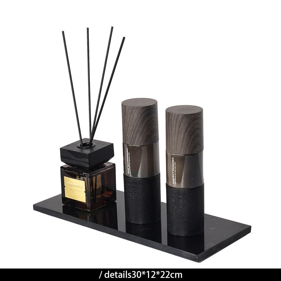 Горячая модель SG для декора ванной комнаты отеля, черный мраморный поднос, ароматерапевтический набор, итальянский стиль украшения