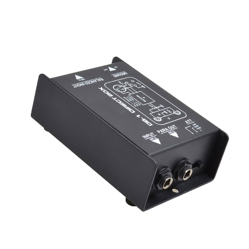 Аудиобокс с прямым впрыском Пассивные Шумоподавители DI Box для Подключения гитары и баса с Высоким Импедансом 6,35 мм