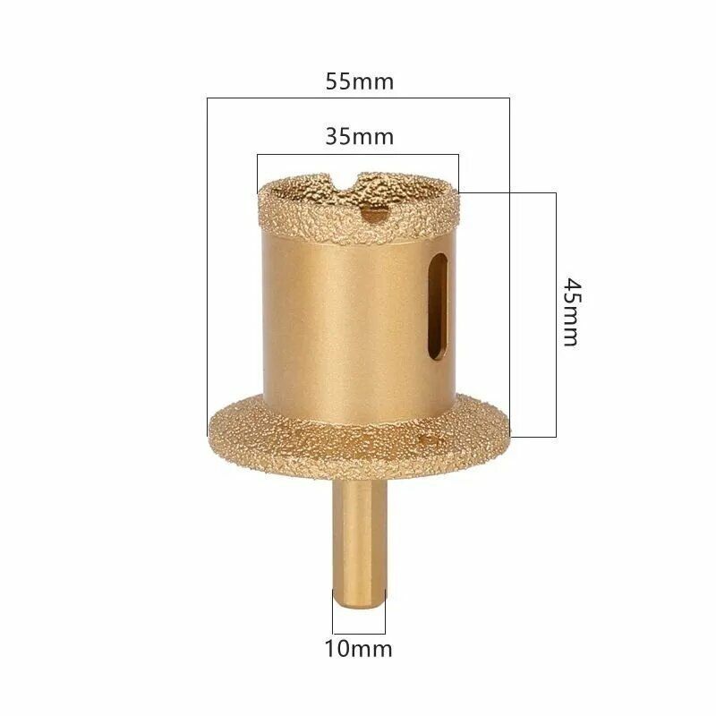 Фреза с алмазной коронкой, 35-55 мм, (треугольный хвостовик)для раковин